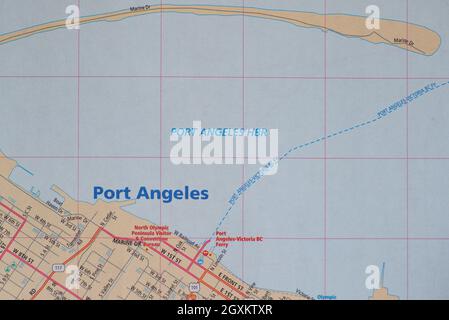 Map of Port Angeles, Washington Stock Photo - Alamy