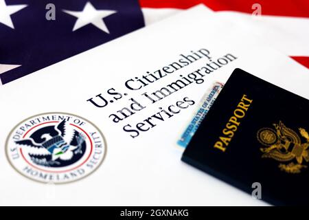 Logo U.S. Citizenship and Immigration Services Passport Stock Photo - Alamy