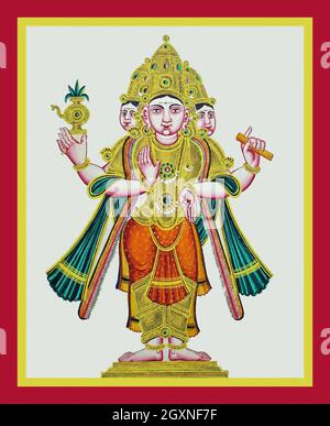 Four-headed Brahma, Hindu deity statue, New Territories, Hong Kong ...