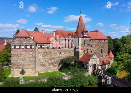 Aerial view, Wenzel Castle, former imperial residence, built 1357, 1360 ...