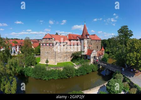 Aerial view, Wenzel Castle, former imperial residence, built 1357, 1360 ...