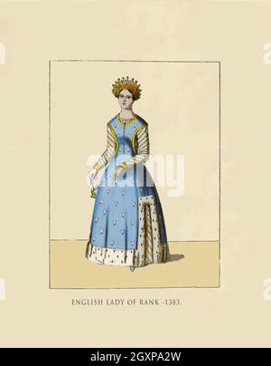 English Lady of Rank 1383 Stock Photo - Alamy