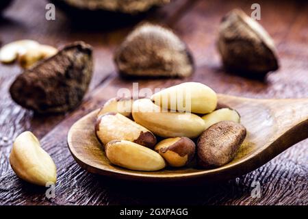 Brazil nuts, or Bolivian nuts, typical of the Amazon rainforest, exotic ...