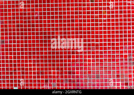 small red tiles background mosaic Stock Photo - Alamy