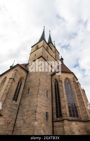 Low angle view of the Severi church in Erfurt, Thuringia Stock Photo ...