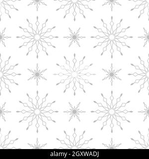 Seamless pattern with silver snowflakes on white background. Festive ...