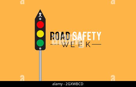 Global road safety week banner design in white background. Vector ...