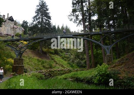Bridge in Cragside Northumberland National Trust old style arch arched ...