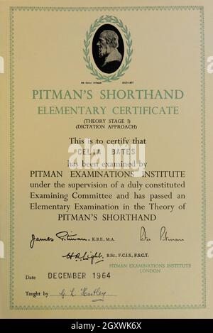 Vintage Pitman secretarial courses examination pass certificate for ...