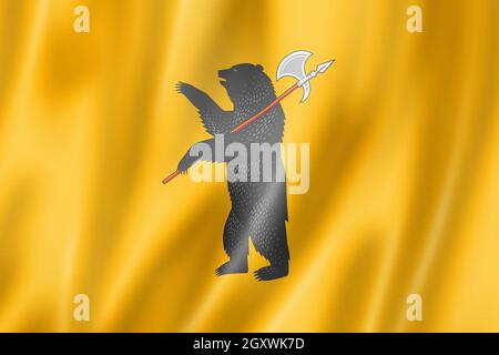 Yaroslavl state - Oblast - flag, Russia waving banner collection. 3D ...