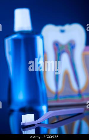 Dental care symbols Tooth brush,paste Stock Photo - Alamy