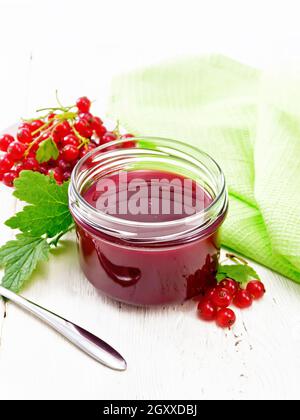 Brush of white currant berries and green leaves. White currant Ribes ...