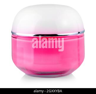 The Tonal cream in glass jar on white background closeup Stock Photo ...