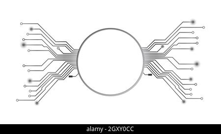 Circle techno vector icon design template Stock Photo - Alamy