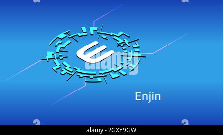 Enjin ENJ token symbol cryptocurrency logo, coin icon isolated on white ...