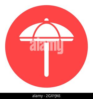 Beach parasol flat vector glyph icon. Summer sign. Graph symbol for ...