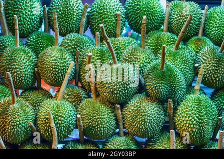 The durian stacks for sale a wait Stock Photo - Alamy