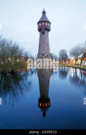 water reservoir tower in Heide in Holstein, Germany, Schleswig-Holstein ...