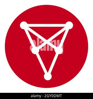 Chiliz CHZ cryptocurrency token symbol in circle with PCB tracks on ...