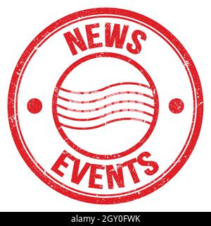 NEWS EVENTS text written on pink-black round stamp sign Stock Photo - Alamy