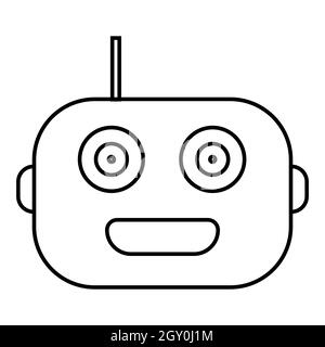 Simple robot outline isolated on white. Droid icon. Vector illustration ...