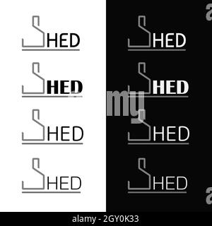 Logo or icon concept for garden shed business. Toolhouse isolated on ...