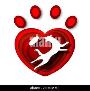 pawprint in heart Stock Vector Image & Art - Alamy