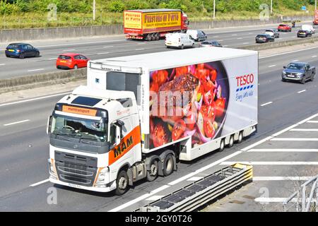 Tesco supermarket retail business trailer side front view food ...
