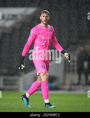 Milton Keynes, UK. 5th Oct, 2021. Connor Parsons of Wycombe Wanderers ...