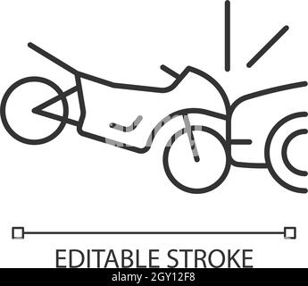 Motorcycle speed accident icon. Outline motorcycle speed accident ...
