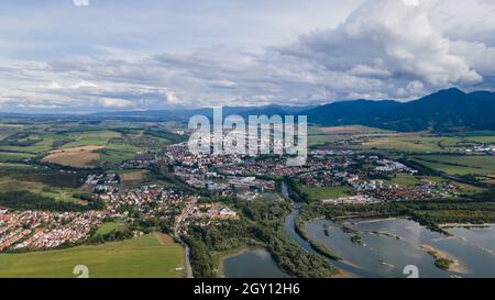Aerial view of the town of Liptovsky Mikulas in Slovakia Stock Photo ...