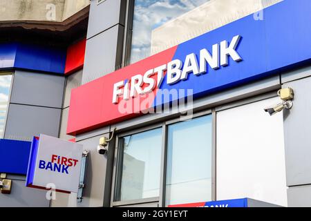 Sign / logo of First Commercial Bank of Taiwan, London office, City of ...