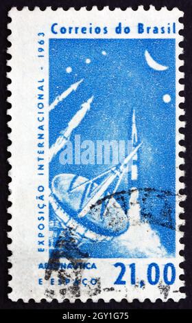 BRAZIL - CIRCA 1963: stamp printed by Brazil, shows Centenary Emblem ...