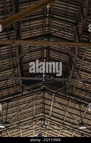 roof construction seen from inside of the building Stock Photo - Alamy