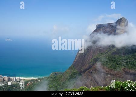 Huge rock or cliff of Gavea in Stock Photo - Alamy