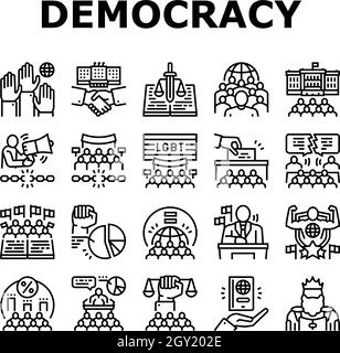 Election world vector line icons set. Voting, Polls, Ballot, Candidates ...