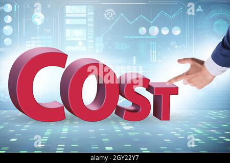 Cost optimisation concept with the falling costs Stock Photo - Alamy