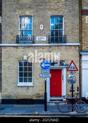 Bunhill Row street Sign London - house with street signs on Bunhill Row ...