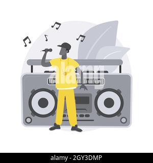 Rap music concept with cartoon hip-hop style elements vector ...