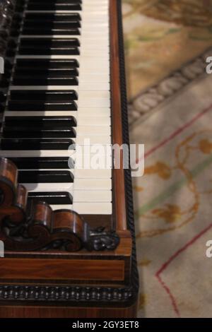 High angle shot of a piano keyboard Stock Photo - Alamy