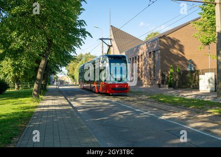 LIEPAJA, LATVIA - Aug 22, 2021: Liepaja City council building during ...