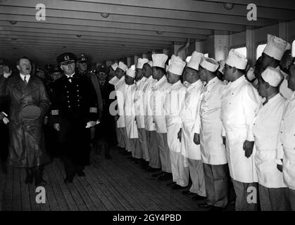 Adolf Hitler, together with Werner von Blomberg, Erich Raeder and Sepp ...
