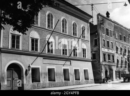 The house where Adolf Hitler was born in Braunau am Inn on the former ...