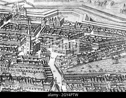 This old city map by Johann Bernhard Schultz shows Berlin in 1688 with ...