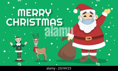 Merry Christmas Holidays Reindeer Mask on White Stock Vector Image ...