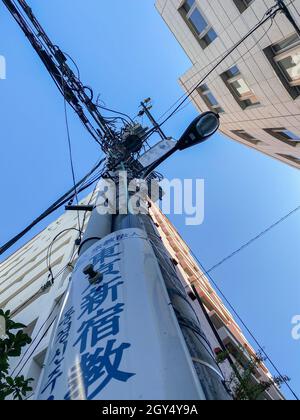 Tokyo (Japan) - Japanese Electric Pole in Tokyo Stock Photo - Alamy