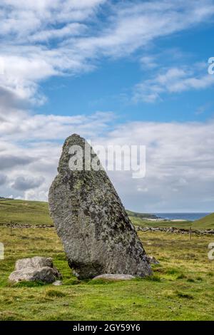 Standing Stones on the Island of Unst in the Shetland Islands Stock ...
