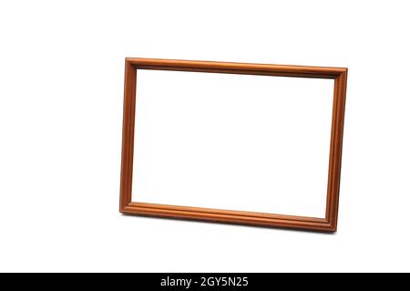 Vintage wooden photo frame on an isolated white background Stock Photo ...