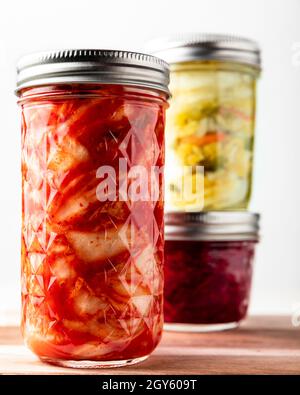 Kimchi varieties - Korean food at traditional Gwangjang Market in ...