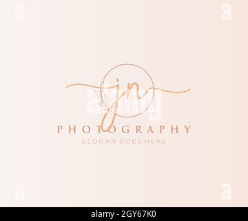 JN feminine logo. Usable for Nature, Salon, Spa, Cosmetic and Beauty Logos. Flat Vector Logo ...